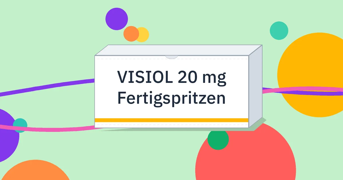 Symbolbild: Packung mit der Aufschrift VISIOL 20 mg Fertigspritzen (PZN 01827291) – Verfügbarkeit und Bezug in Apotheken in Frankfurt am Main