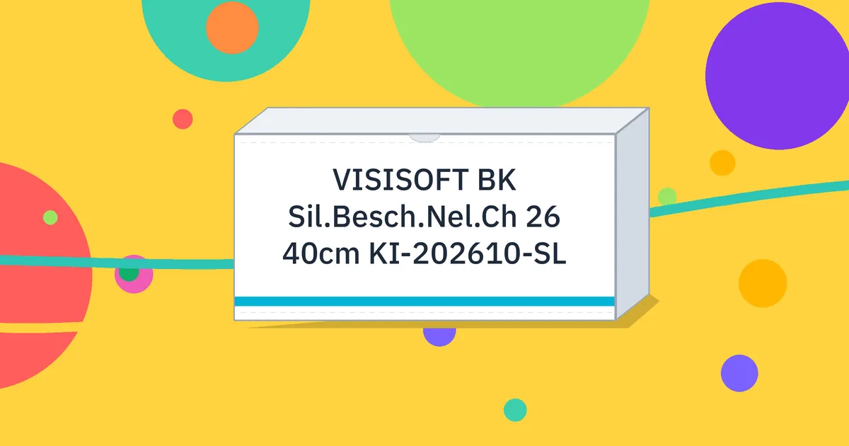 Symbolbild: Packung mit der Aufschrift VISISOFT BK Sil.Besch.Nel.Ch 26 40cm KI-202610-SL (PZN 18407423) – Verfügbarkeit und Bezug in Apotheken in Frankfurt am Main