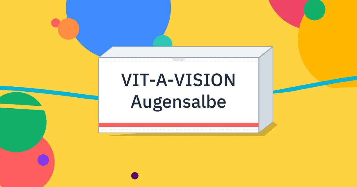 Symbolbild: Packung mit der Aufschrift VIT-A-VISION Augensalbe (PZN 02463460) – Verfügbarkeit und Bezug in Apotheken in Frankfurt am Main