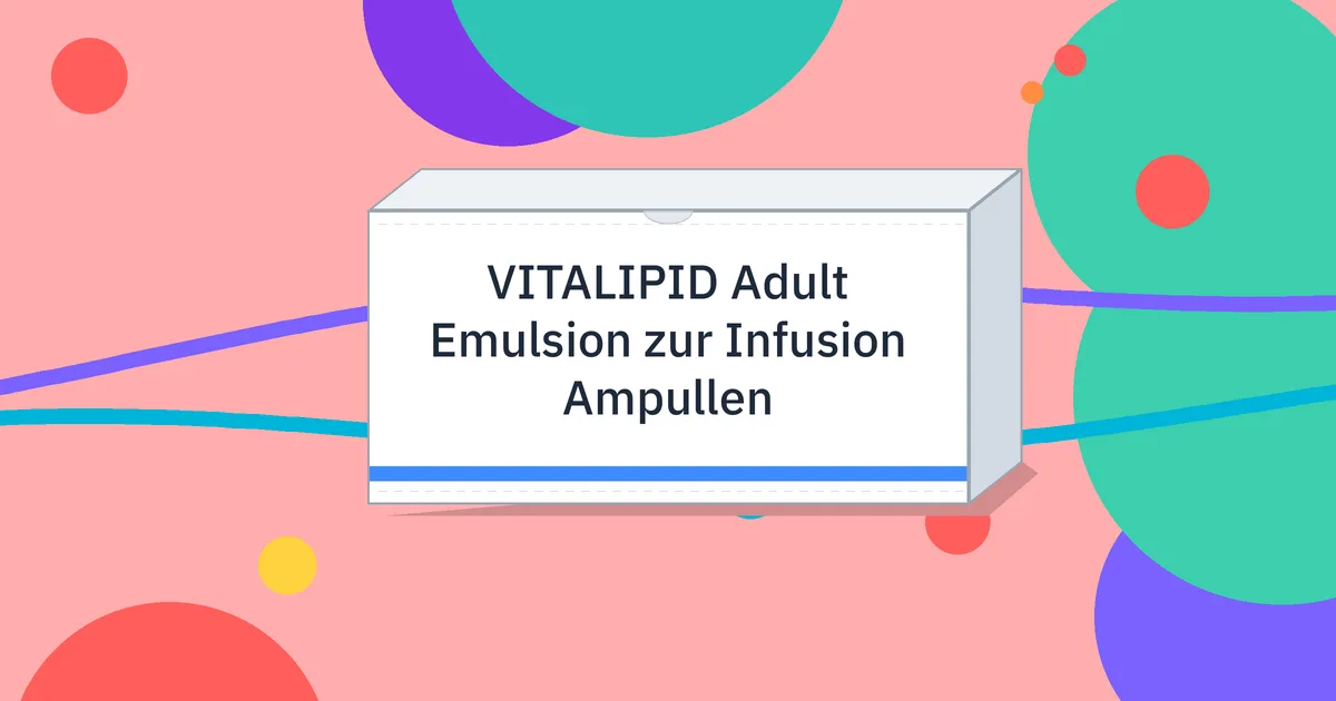 Symbolbild: Packung mit der Aufschrift VITALIPID Adult Emulsion zur Infusion Ampullen (PZN 18388571) – Verfügbarkeit und Bezug in Apotheken in Frankfurt am Main