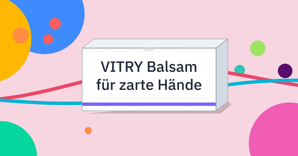 Symbolbild: Packung mit der Aufschrift VITRY Balsam für zarte Hände (PZN 10842208) – Verfügbarkeit und Bezug in Apotheken in Frankfurt am Main