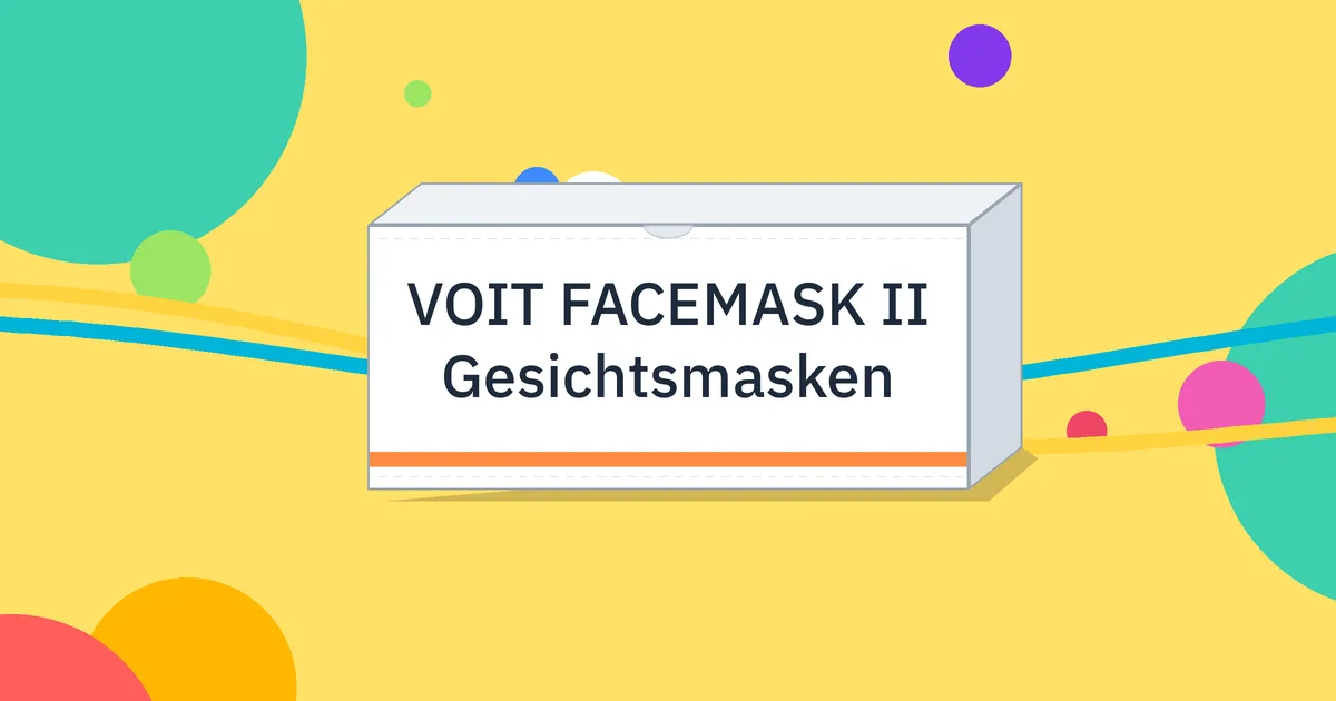 Symbolbild: Packung mit der Aufschrift VOIT FACEMASK II Gesichtsmasken (PZN 16831068) – Verfügbarkeit und Bezug in Apotheken in Frankfurt am Main