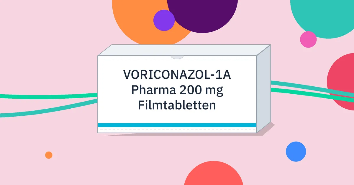 Symbolbild: Packung mit der Aufschrift VORICONAZOL-1A Pharma 200 mg Filmtabletten (PZN 13571075) – Verfügbarkeit und Bezug in Apotheken in Frankfurt am Main