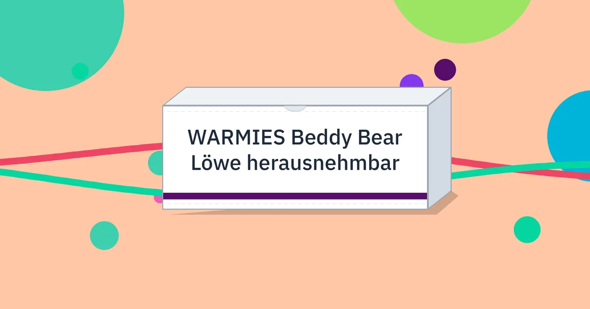 Symbolbild: Packung mit der Aufschrift WARMIES Beddy Bear Löwe herausnehmbar (PZN 10218071) – Verfügbarkeit und Bezug in Apotheken in Frankfurt am Main
