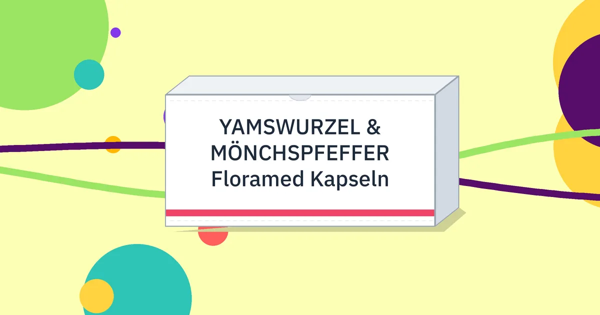 Symbolbild: Packung mit der Aufschrift YAMSWURZEL & MÖNCHSPFEFFER Floramed Kapseln (PZN 16138048) – Verfügbarkeit und Bezug in Apotheken in Frankfurt am Main