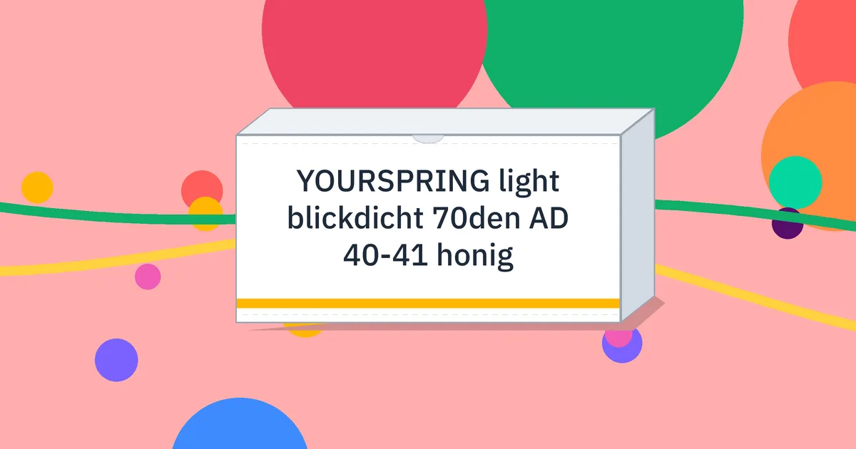 Symbolbild: Packung mit der Aufschrift YOURSPRING light blickdicht 70den AD 40-41 honig (PZN 18056685) – Verfügbarkeit und Bezug in Apotheken in Frankfurt am Main