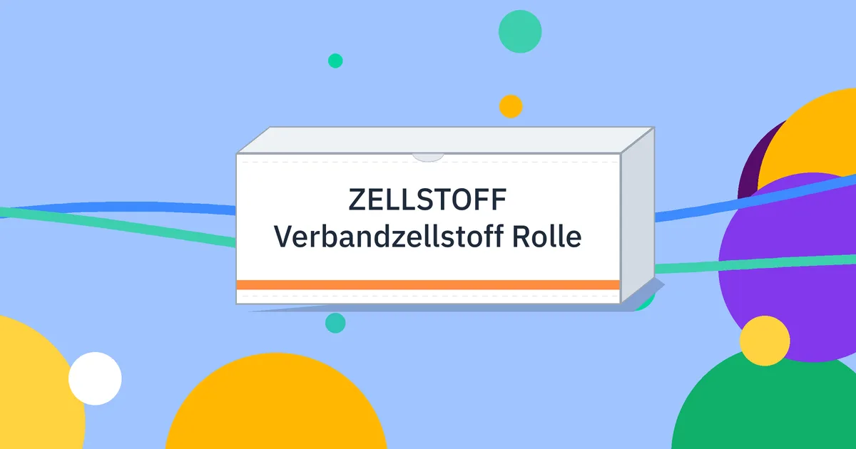 Symbolbild: Packung mit der Aufschrift ZELLSTOFF Verbandzellstoff Rolle (PZN 04941432) – Verfügbarkeit und Bezug in Apotheken in Frankfurt am Main
