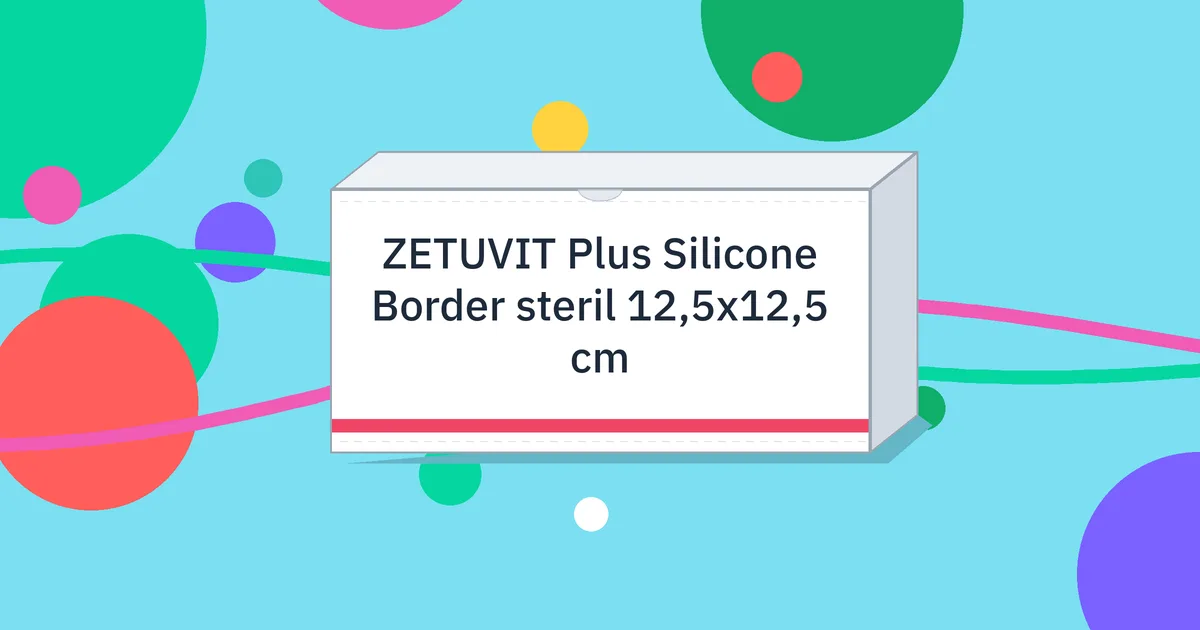 Symbolbild: Packung mit der Aufschrift ZETUVIT Plus Silicone Border steril 12,5x12,5 cm (PZN 20124827) – Verfügbarkeit und Bezug in Apotheken in Frankfurt am Main
