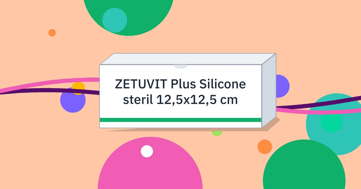Symbolbild: Packung mit der Aufschrift ZETUVIT Plus Silicone steril 12,5x12,5 cm (PZN 19704614) – Verfügbarkeit und Bezug in Apotheken in Frankfurt am Main