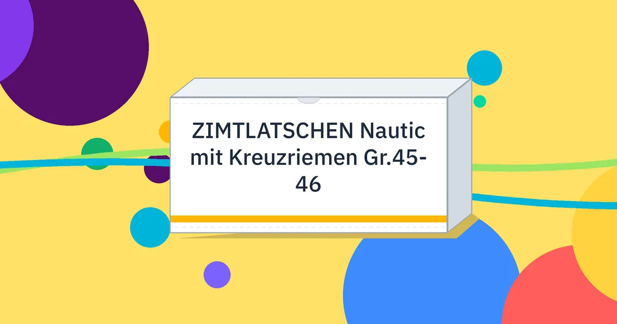 Symbolbild: Packung mit der Aufschrift ZIMTLATSCHEN Nautic mit Kreuzriemen Gr.45-46 (PZN 11731095) – Verfügbarkeit und Bezug in Apotheken in Frankfurt am Main