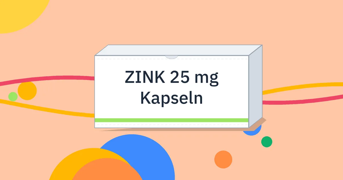 Symbolbild: Packung mit der Aufschrift ZINK 25 mg Kapseln (PZN 14293595) – Verfügbarkeit und Bezug in Apotheken in Frankfurt am Main