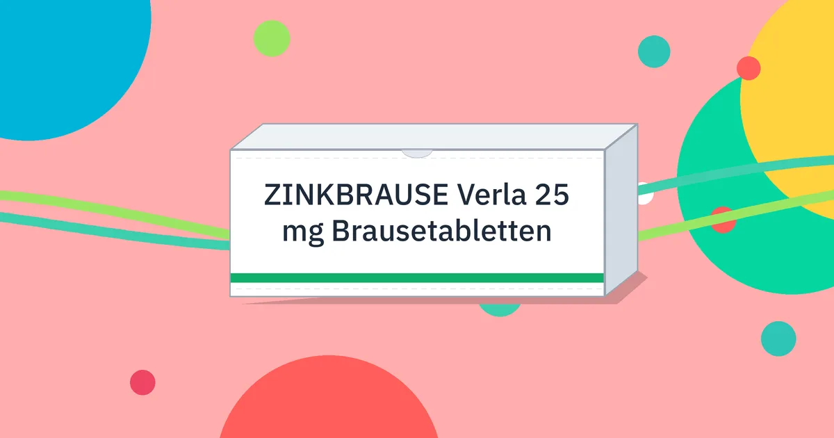 Symbolbild: Packung mit der Aufschrift ZINKBRAUSE Verla 25 mg Brausetabletten (PZN 01564526) – Verfügbarkeit und Bezug in Apotheken in Frankfurt am Main