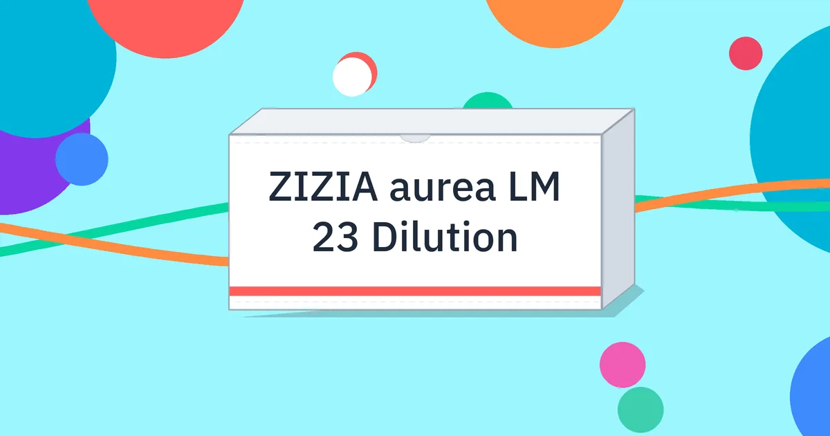 Symbolbild: Packung mit der Aufschrift ZIZIA aurea LM 23 Dilution (PZN 13303825) – Verfügbarkeit und Bezug in Apotheken in Frankfurt am Main