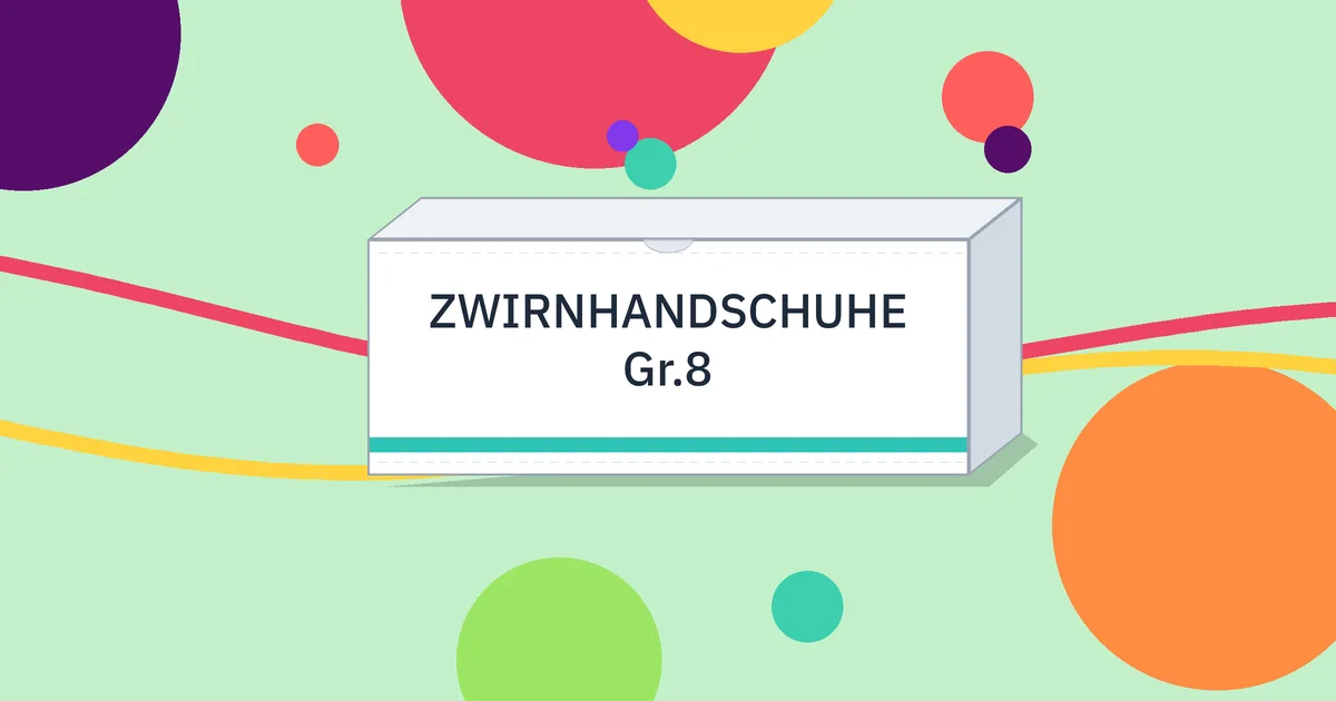 Symbolbild: Packung mit der Aufschrift ZWIRNHANDSCHUHE Gr.8 (PZN 13158760) – Verfügbarkeit und Bezug in Apotheken in Frankfurt am Main