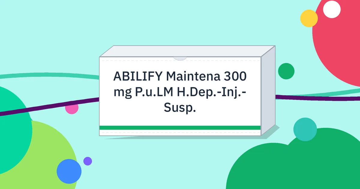 Symbolbild: Packung mit der Aufschrift ABILIFY Maintena 300 mg P.u.LM H.Dep.-Inj.-Susp. (PZN 13229448) – Verfügbarkeit und Bezug in Apotheken in Frankfurt am Main
