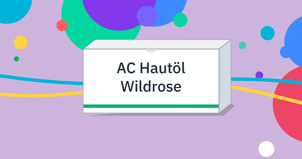 Symbolbild: Packung mit der Aufschrift AC Hautöl Wildrose (PZN 17576230) – Verfügbarkeit und Bezug in Apotheken in Frankfurt am Main