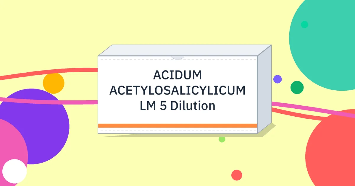 Symbolbild: Packung mit der Aufschrift ACIDUM ACETYLOSALICYLICUM LM 5 Dilution (PZN 13267756) – Verfügbarkeit und Bezug in Apotheken in Frankfurt am Main