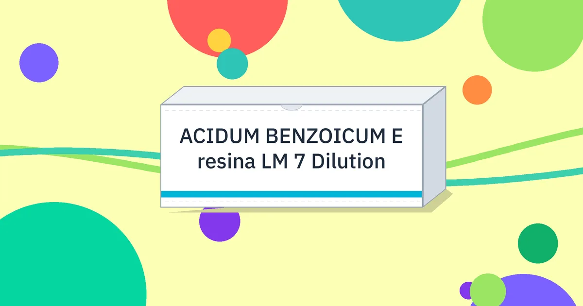 Symbolbild: Packung mit der Aufschrift ACIDUM BENZOICUM E resina LM 7 Dilution (PZN 16241562) – Verfügbarkeit und Bezug in Apotheken in Frankfurt am Main