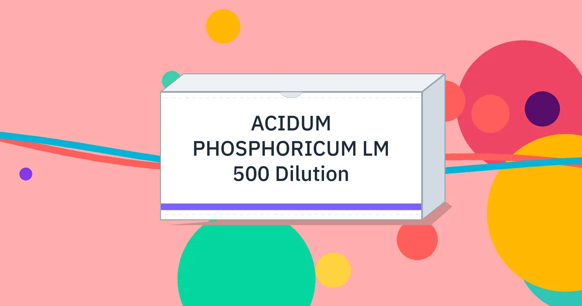 Symbolbild: Packung mit der Aufschrift ACIDUM PHOSPHORICUM LM 500 Dilution (PZN 13692548) – Verfügbarkeit und Bezug in Apotheken in Frankfurt am Main
