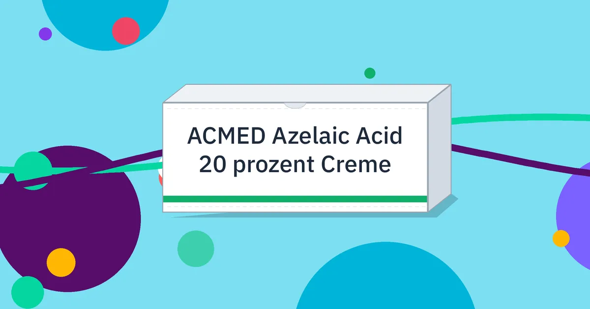 Symbolbild: Packung mit der Aufschrift ACMED Azelaic Acid 20 prozent Creme (PZN 16499929) – Verfügbarkeit und Bezug in Apotheken in Frankfurt am Main