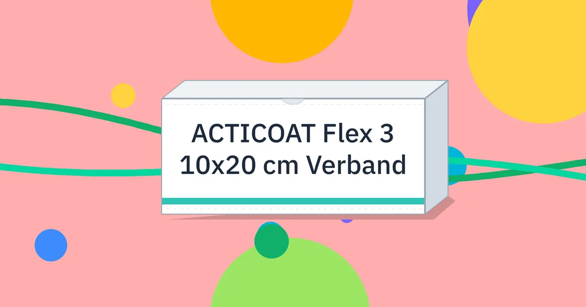 Symbolbild: Packung mit der Aufschrift ACTICOAT Flex 3 10x20 cm Verband (PZN 10054238) – Verfügbarkeit und Bezug in Apotheken in Frankfurt am Main