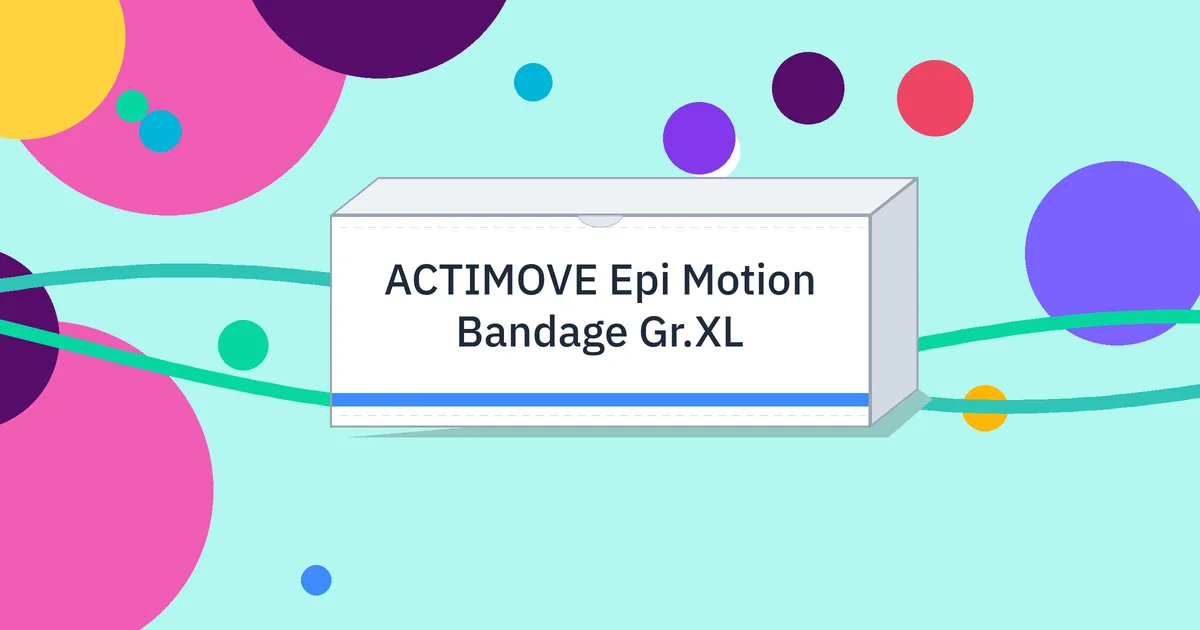 Symbolbild: Packung mit der Aufschrift ACTIMOVE Epi Motion Bandage Gr.XL (PZN 17947761) – Verfügbarkeit und Bezug in Apotheken in Frankfurt am Main