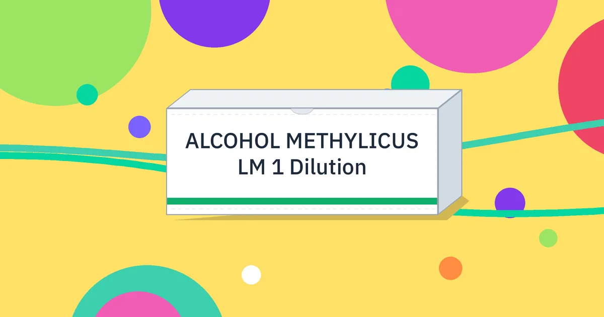 Symbolbild: Packung mit der Aufschrift ALCOHOL METHYLICUS LM 1 Dilution (PZN 13309093) – Verfügbarkeit und Bezug in Apotheken in Frankfurt am Main