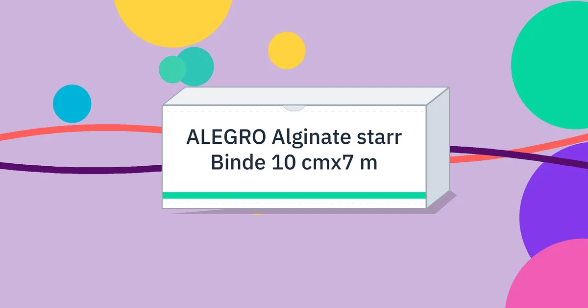 Symbolbild: Packung mit der Aufschrift ALEGRO Alginate starr Binde 10 cmx7 m (PZN 03645275) – Verfügbarkeit und Bezug in Apotheken in Frankfurt am Main