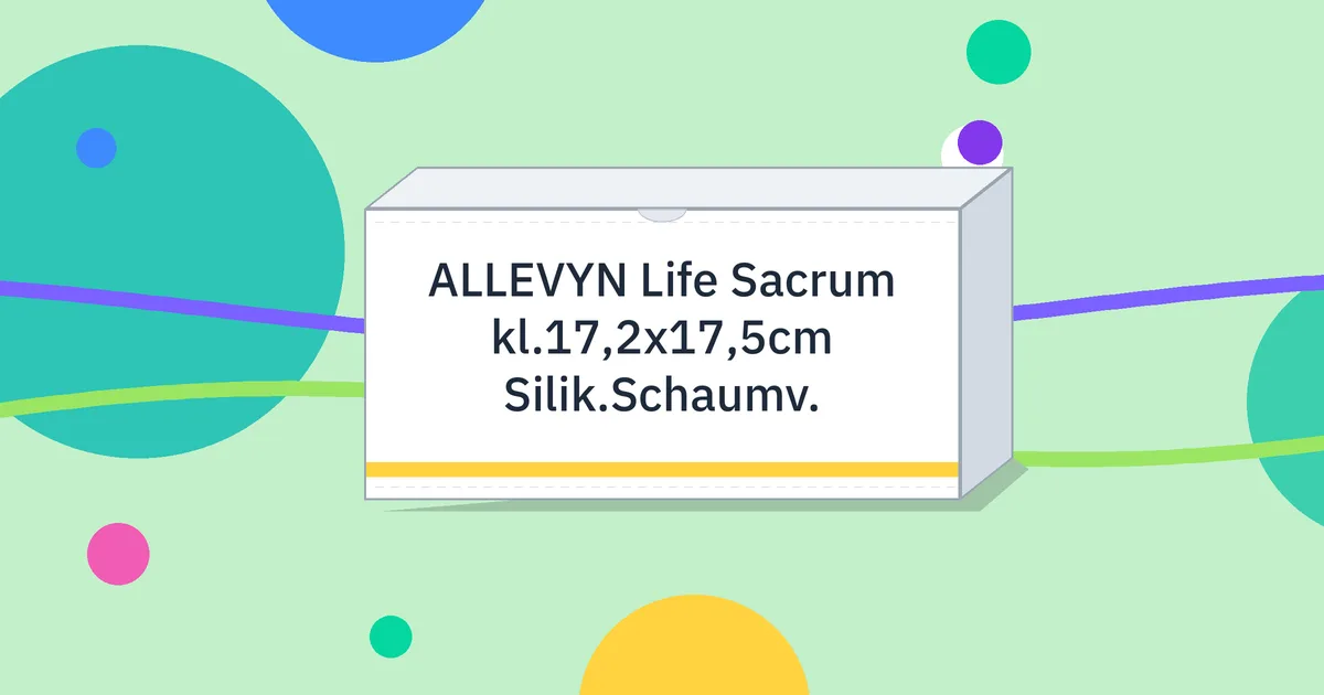 Symbolbild: Packung mit der Aufschrift ALLEVYN Life Sacrum kl.17,2x17,5cm Silik.Schaumv. (PZN 17387078) – Verfügbarkeit und Bezug in Apotheken in Frankfurt am Main