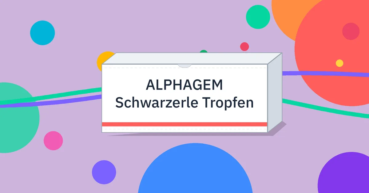 Symbolbild: Packung mit der Aufschrift ALPHAGEM Schwarzerle Tropfen (PZN 20297539) – Verfügbarkeit und Bezug in Apotheken in Frankfurt am Main