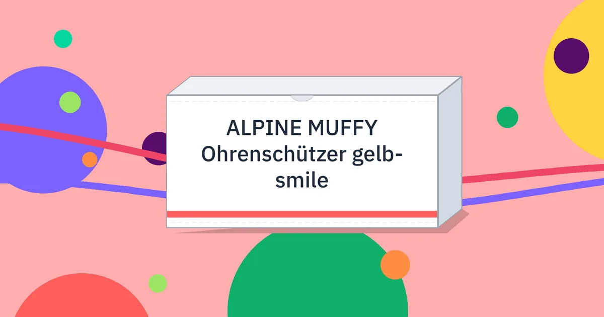 Symbolbild: Packung mit der Aufschrift ALPINE MUFFY Ohrenschützer gelb-smile (PZN 13926006) – Verfügbarkeit und Bezug in Apotheken in Frankfurt am Main