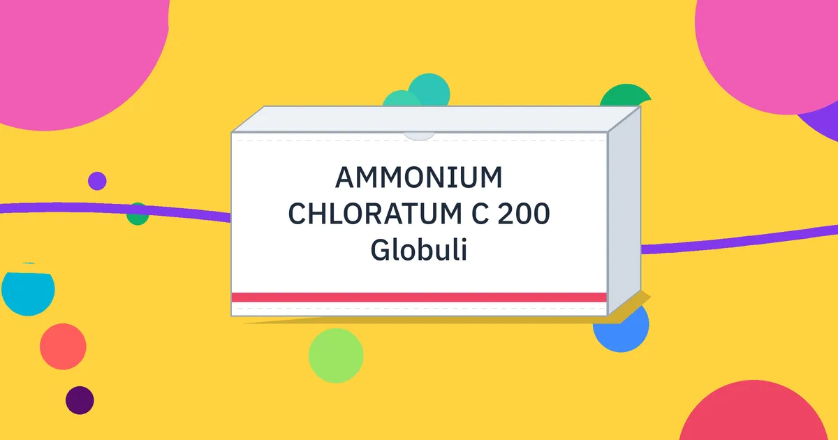 Symbolbild: Packung mit der Aufschrift AMMONIUM CHLORATUM C 200 Globuli (PZN 07246023) – Verfügbarkeit und Bezug in Apotheken in Frankfurt am Main