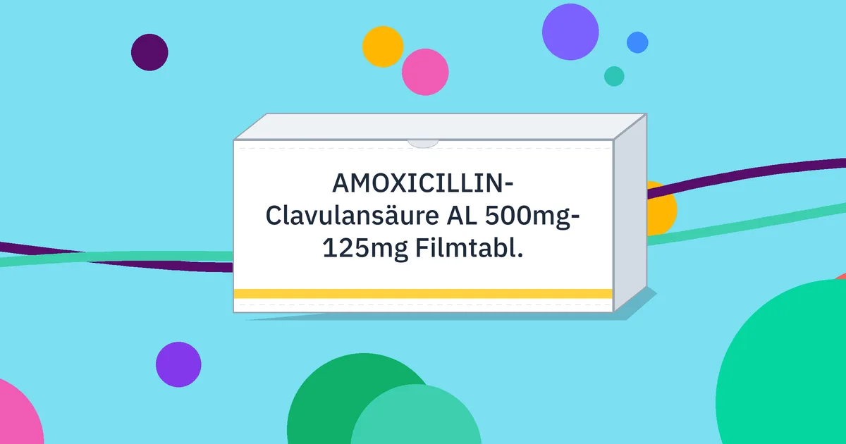 Symbolbild: Packung mit der Aufschrift AMOXICILLIN-Clavulansäure AL 500mg-125mg Filmtabl. (PZN 10298288) – Verfügbarkeit und Bezug in Apotheken in Frankfurt am Main