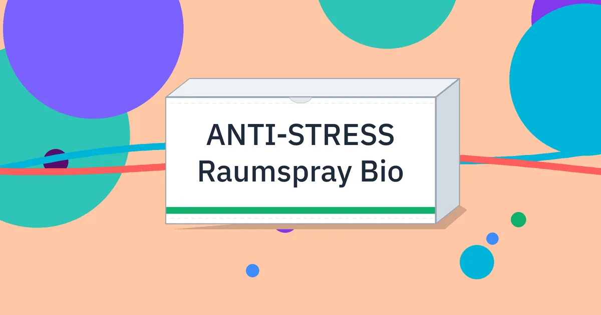 Symbolbild: Packung mit der Aufschrift ANTI-STRESS Raumspray Bio (PZN 16394395) – Verfügbarkeit und Bezug in Apotheken in Frankfurt am Main