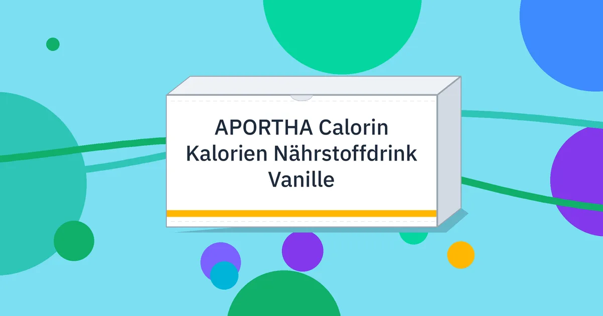 Symbolbild: Packung mit der Aufschrift APORTHA Calorin Kalorien Nährstoffdrink Vanille (PZN 20368280) – Verfügbarkeit und Bezug in Apotheken in Frankfurt am Main