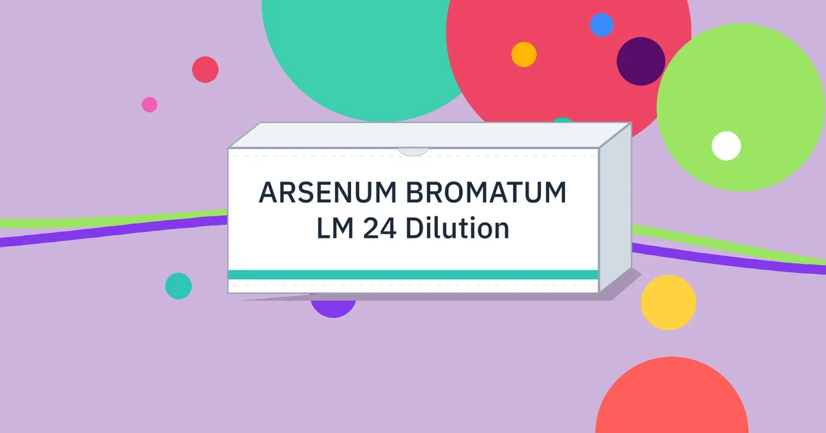 Symbolbild: Packung mit der Aufschrift ARSENUM BROMATUM LM 24 Dilution (PZN 12771441) – Verfügbarkeit und Bezug in Apotheken in Frankfurt am Main