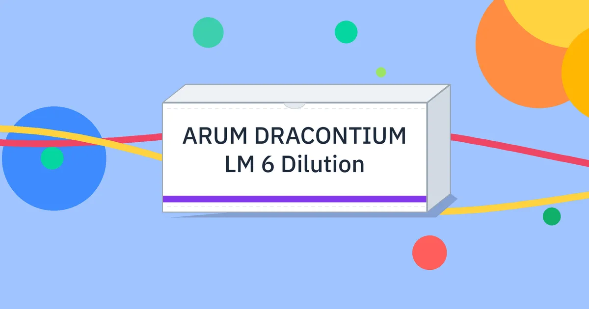 Symbolbild: Packung mit der Aufschrift ARUM DRACONTIUM LM 6 Dilution (PZN 13395023) – Verfügbarkeit und Bezug in Apotheken in Frankfurt am Main