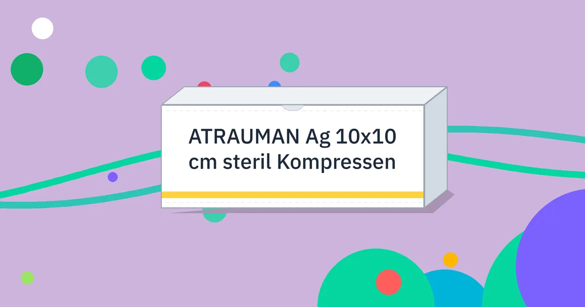 Symbolbild: Packung mit der Aufschrift ATRAUMAN Ag 10x10 cm steril Kompressen (PZN 17627134) – Verfügbarkeit und Bezug in Apotheken in Frankfurt am Main