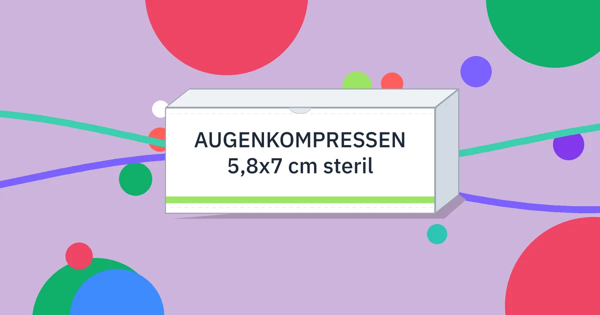 Symbolbild: Packung mit der Aufschrift AUGENKOMPRESSEN 5,8x7 cm steril (PZN 07259008) – Verfügbarkeit und Bezug in Apotheken in Frankfurt am Main