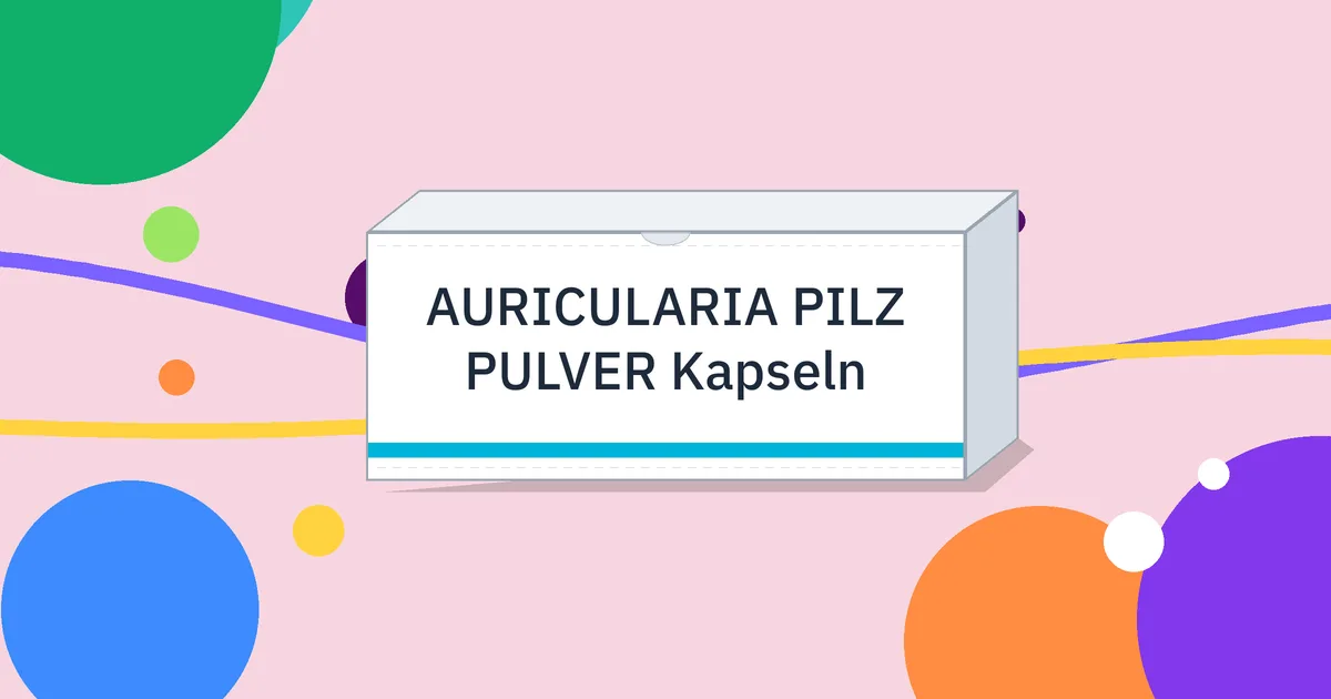 Symbolbild: Packung mit der Aufschrift AURICULARIA PILZ PULVER Kapseln (PZN 10310061) – Verfügbarkeit und Bezug in Apotheken in Frankfurt am Main