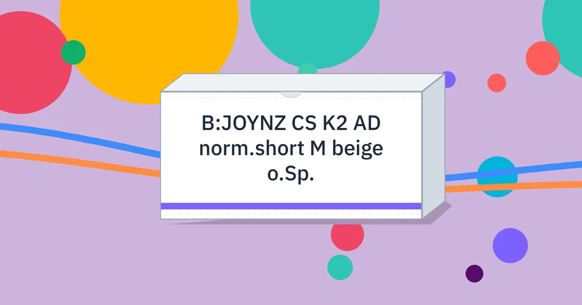 Symbolbild: Packung mit der Aufschrift B:JOYNZ CS K2 AD norm.short M beige o.Sp. (PZN 20528826) – Verfügbarkeit und Bezug in Apotheken in Frankfurt am Main