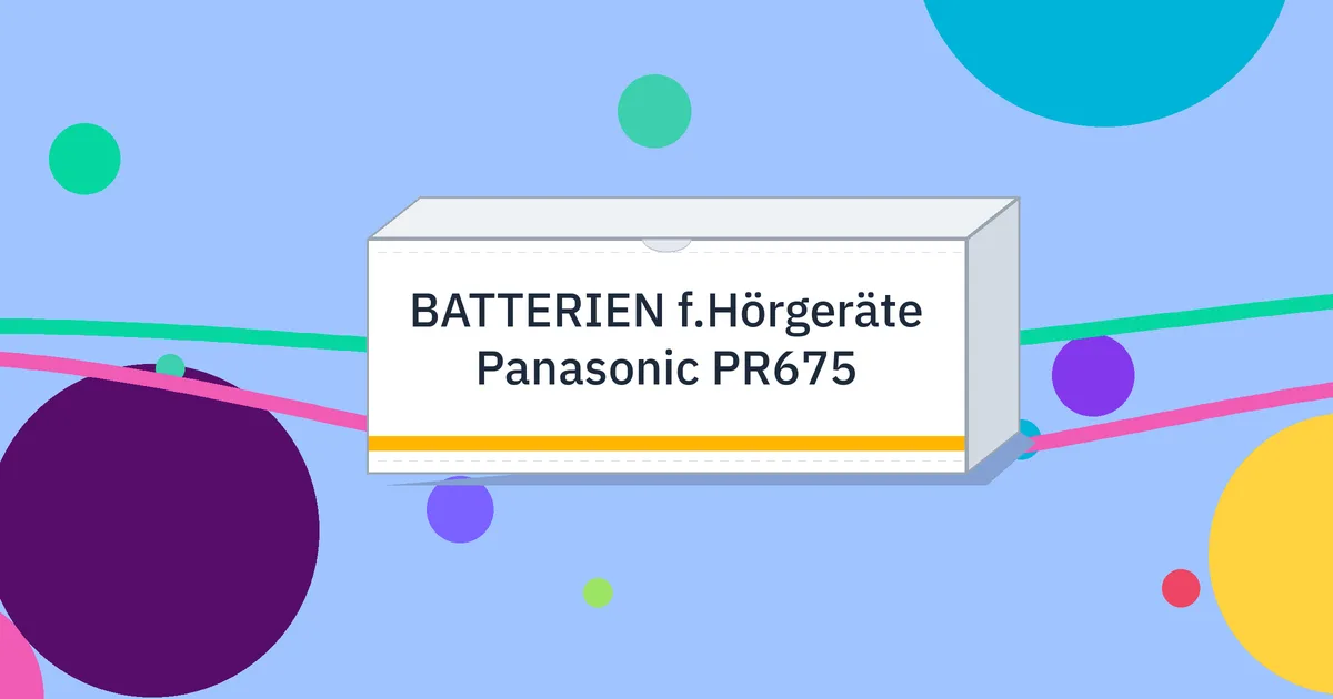 Symbolbild: Packung mit der Aufschrift BATTERIEN f.Hörgeräte Panasonic PR675 (PZN 07194390) – Verfügbarkeit und Bezug in Apotheken in Frankfurt am Main