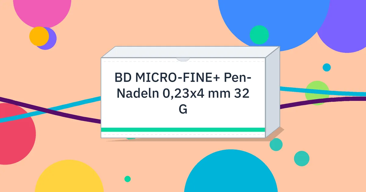 Symbolbild: Packung mit der Aufschrift BD MICRO-FINE+ Pen-Nadeln 0,23x4 mm 32 G (PZN 17520146) – Verfügbarkeit und Bezug in Apotheken in Frankfurt am Main