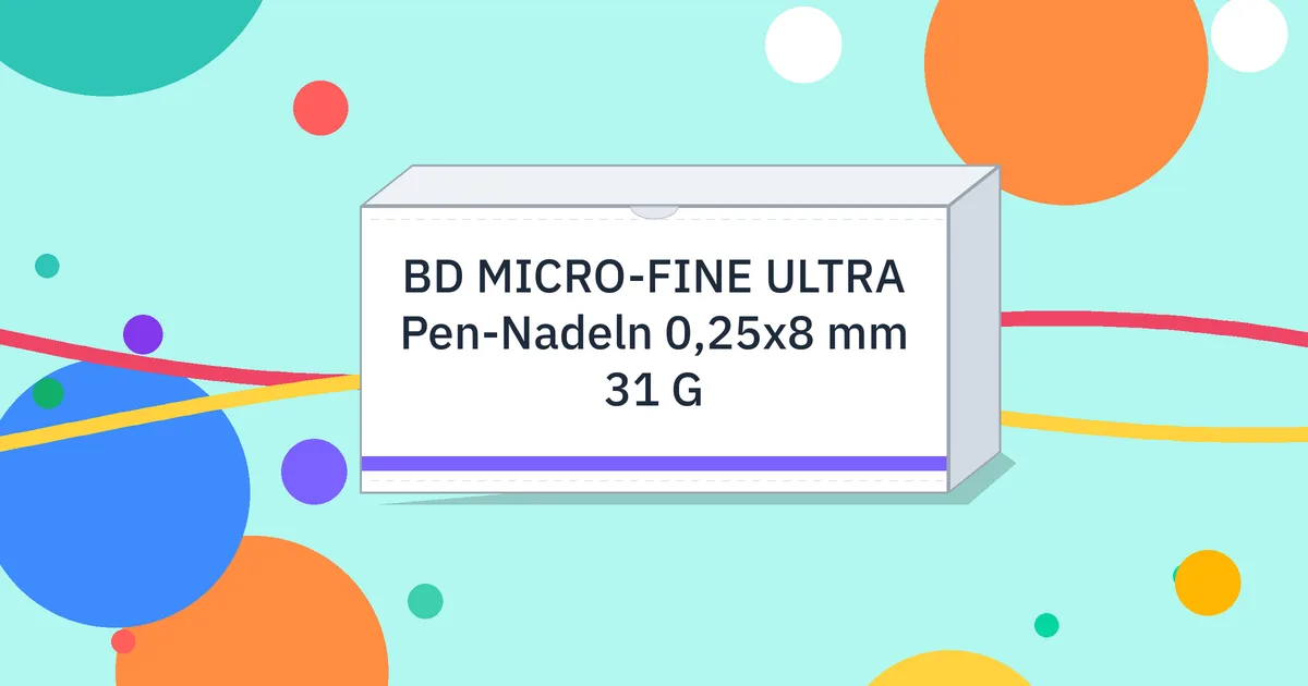 Symbolbild: Packung mit der Aufschrift BD MICRO-FINE ULTRA Pen-Nadeln 0,25x8 mm 31 G (PZN 10183668) – Verfügbarkeit und Bezug in Apotheken in Frankfurt am Main