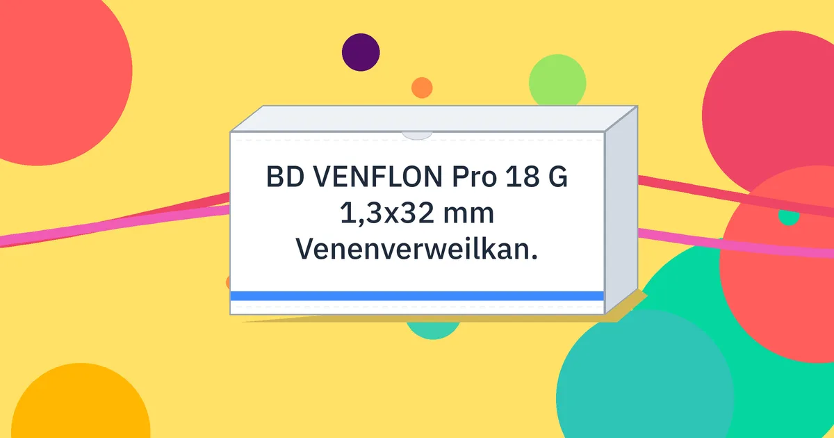 Symbolbild: Packung mit der Aufschrift BD VENFLON Pro 18 G 1,3x32 mm Venenverweilkan. (PZN 00944333) – Verfügbarkeit und Bezug in Apotheken in Frankfurt am Main