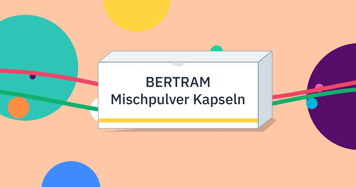 Symbolbild: Packung mit der Aufschrift BERTRAM Mischpulver Kapseln (PZN 16325023) – Verfügbarkeit und Bezug in Apotheken in Frankfurt am Main