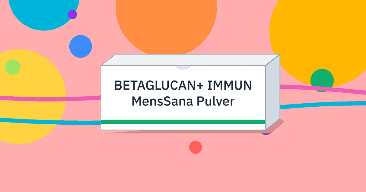 Symbolbild: Packung mit der Aufschrift BETAGLUCAN+ IMMUN MensSana Pulver (PZN 17853652) – Verfügbarkeit und Bezug in Apotheken in Frankfurt am Main