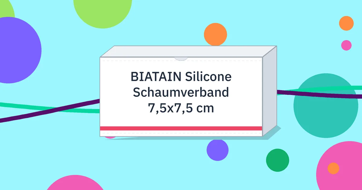 Symbolbild: Packung mit der Aufschrift BIATAIN Silicone Schaumverband 7,5x7,5 cm (PZN 18403804) – Verfügbarkeit und Bezug in Apotheken in Frankfurt am Main