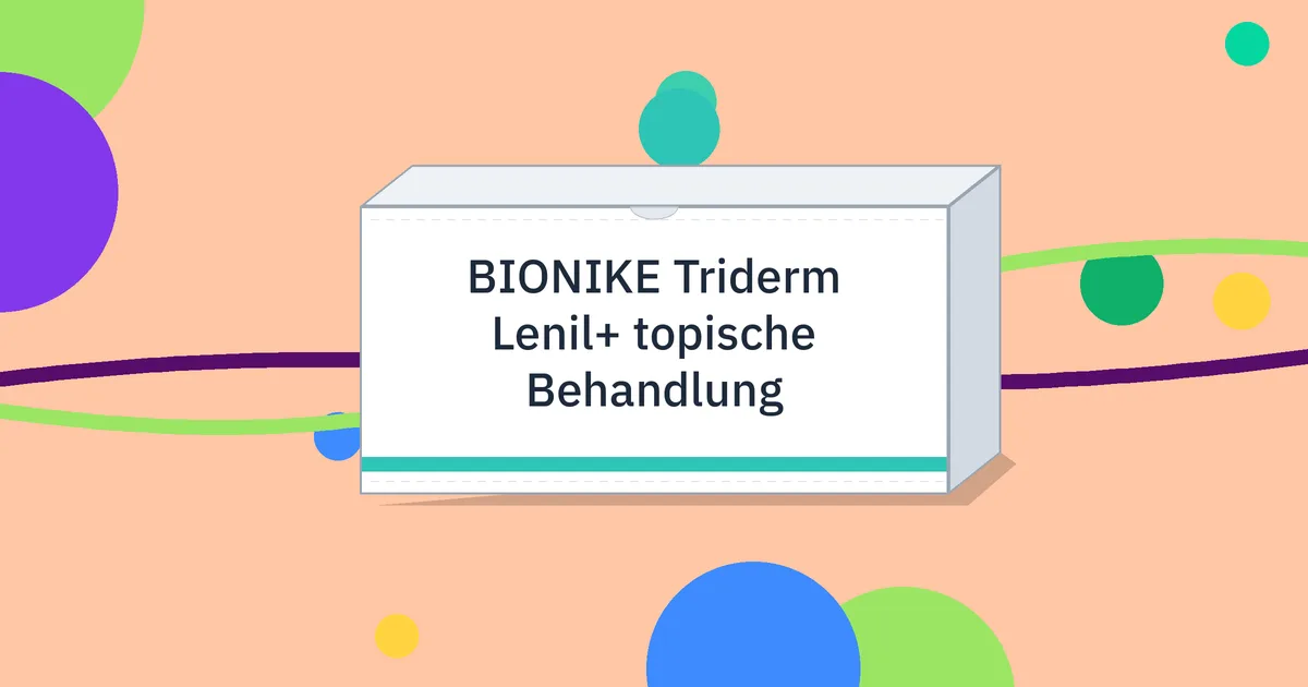 Symbolbild: Packung mit der Aufschrift BIONIKE Triderm Lenil+ topische Behandlung (PZN 12534758) – Verfügbarkeit und Bezug in Apotheken in Frankfurt am Main
