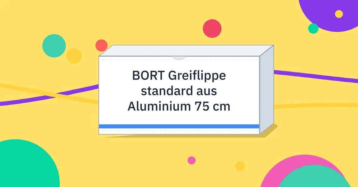 Symbolbild: Packung mit der Aufschrift BORT Greiflippe standard aus Aluminium 75 cm (PZN 07253394) – Verfügbarkeit und Bezug in Apotheken in Frankfurt am Main